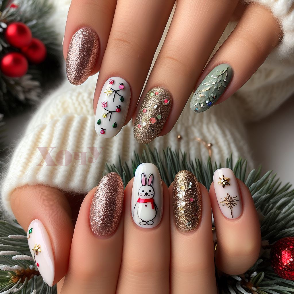 Модный новогодний маникюр 2024 - лучшие варианты на короткие ногти ...