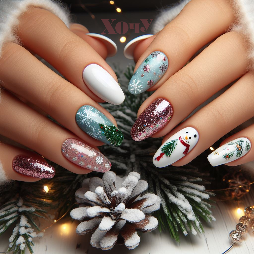 Модный новогодний маникюр 2024 - лучшие варианты на короткие ногти ...
